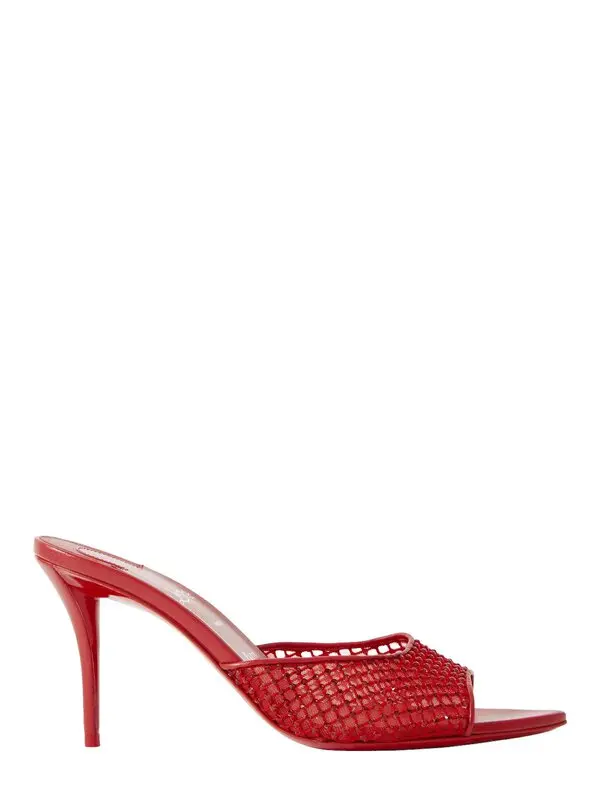 CHRISTIAN LOUBOUTIN Apostropha 80 Crystal-embellished Mules - Red