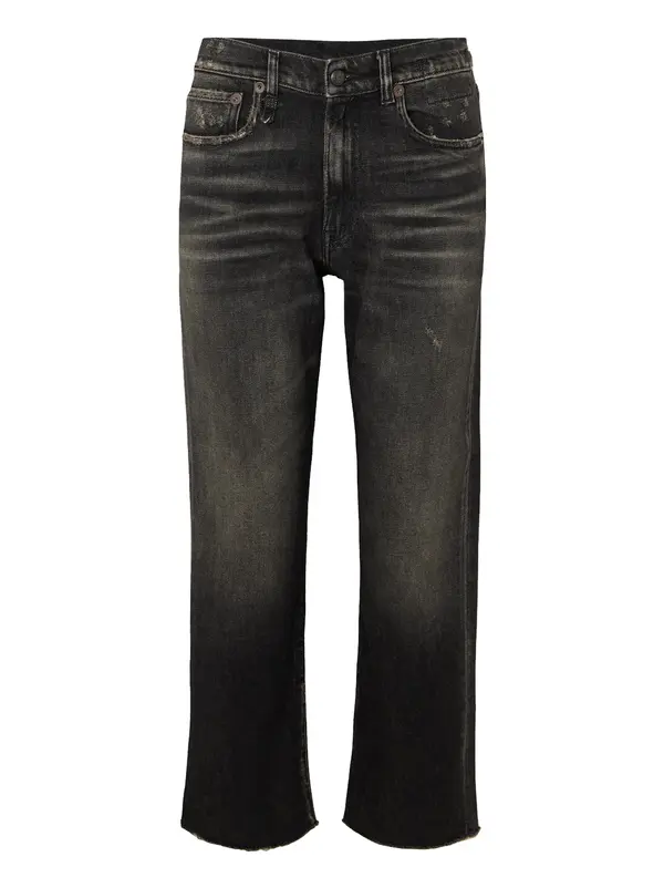 R13 Boyfriend Cropped High-rise Jeans - Black