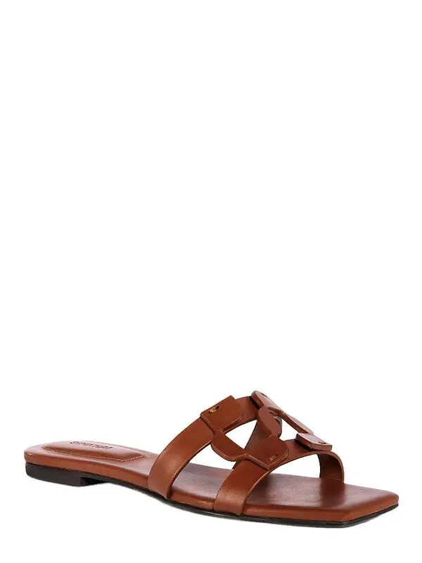 Simkhai Monogram Flat Sandals - Mocha