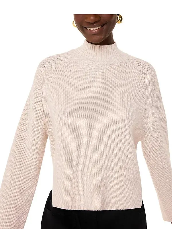 Whistles Side Split Wool Blend Knit Sweater - Ivory