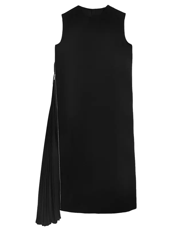 JIL SANDER Draped-detail Midi Dress - Black