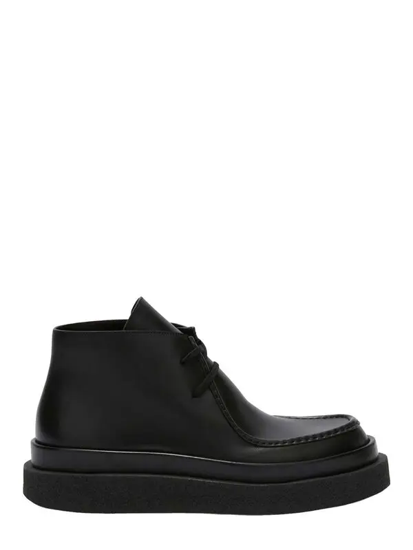 JIL SANDER Low Leather Boots - Black