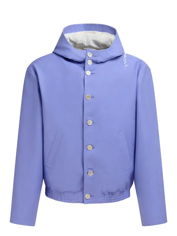 Marni Logo-embroidered Hooded Jacket - Purple