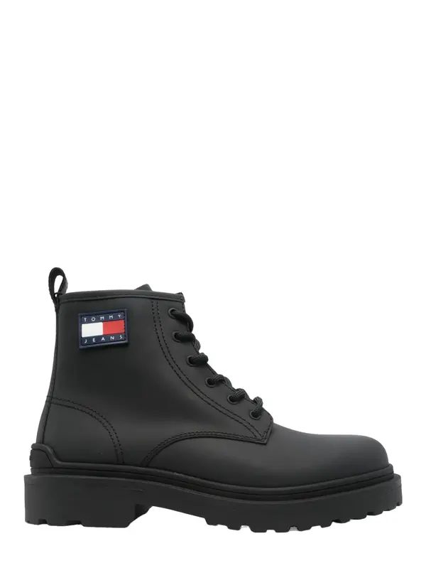 Tommy Hilfiger Leather Lace-up Boots - Black