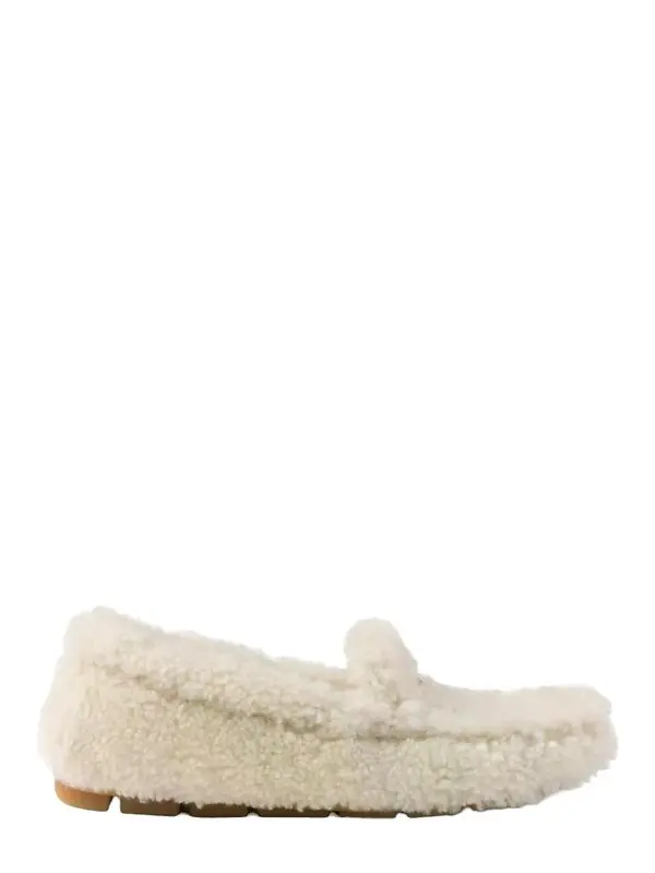 Prada Shearling Driving Shoes - Neutrals