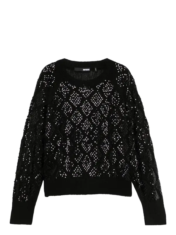 ROTATE BY BIRGER CHRISTENSEN Sequined Sweater - Black