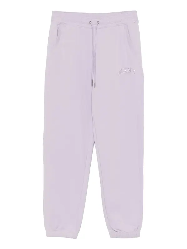Dkny Embroidered-logo Track Pants - Purple