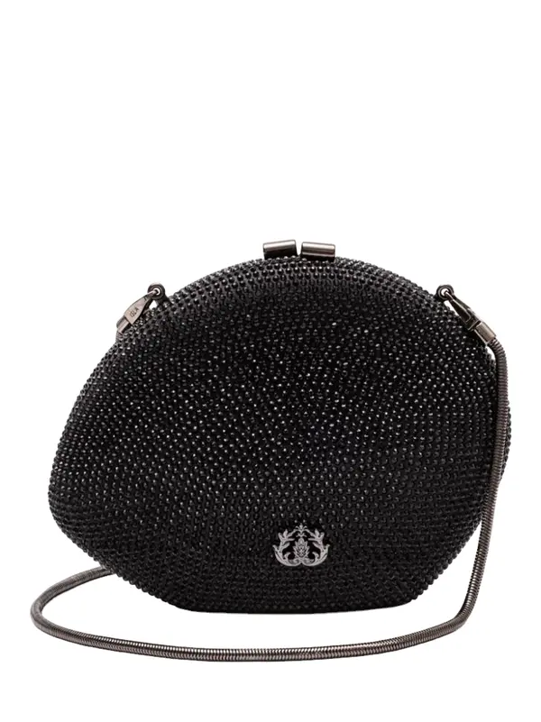 ISLA Rhinestone-embellished Clutch - Black
