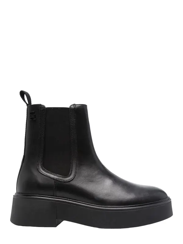 Tommy Hilfiger Leather Chelsea Boots - Black
