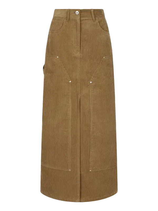 STUDIO TOMBOY Corduroy Long Skirt - Neutrals