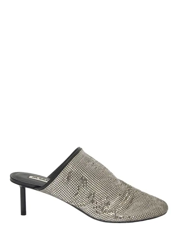 JIL SANDER Sequin-mesh Mules - Grey