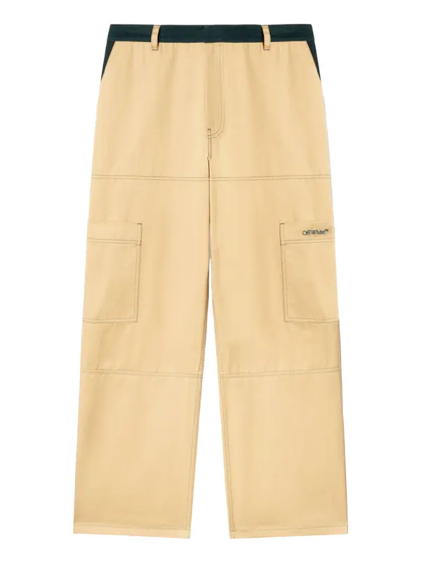 Off-White Contrast-stitching Cargo Trousers - Yellow
