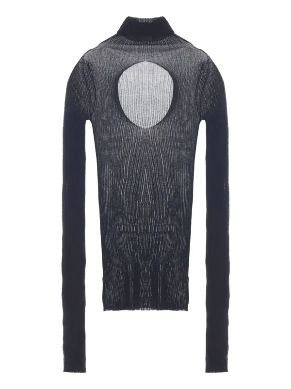 QUIRA High-neck Ribbed-knit Jumper - Black