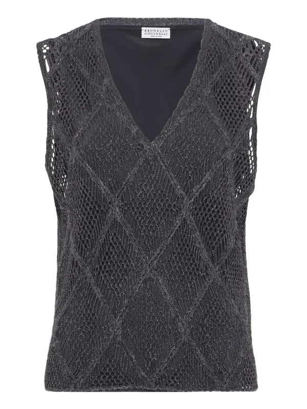 Brunello Cucinelli Open-knit Vest - Grey