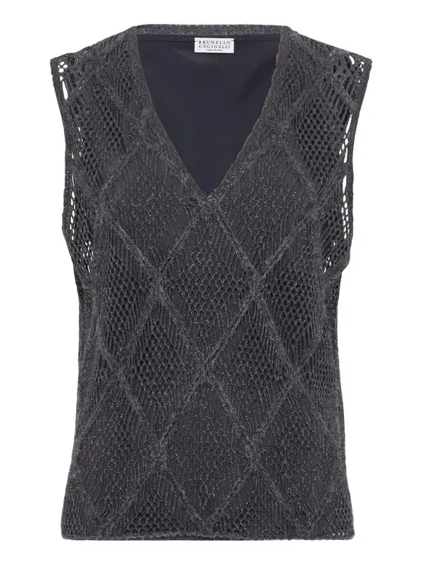 Brunello Cucinelli Open-knit Vest - Grey