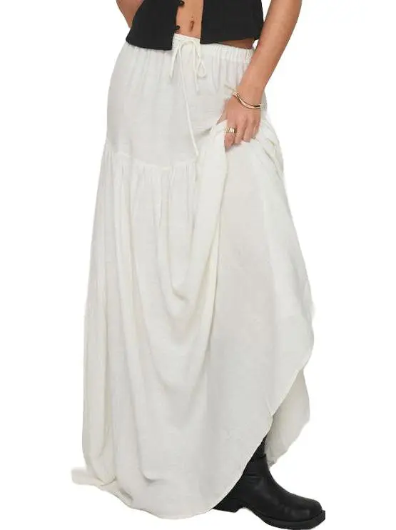 Princess Polly Tearose Tiered Maxi Skirt - White