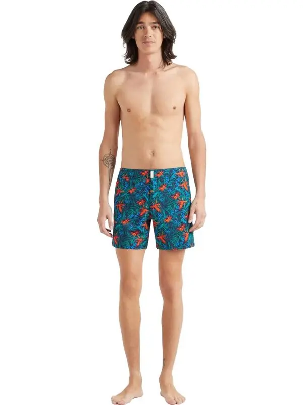 Vilebrequin Tropical Flower Print Stretch Board Shorts - Bleu Marine
