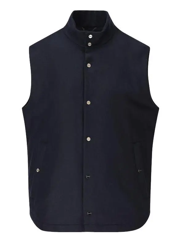 Herno Wool-blend Vest - Blue