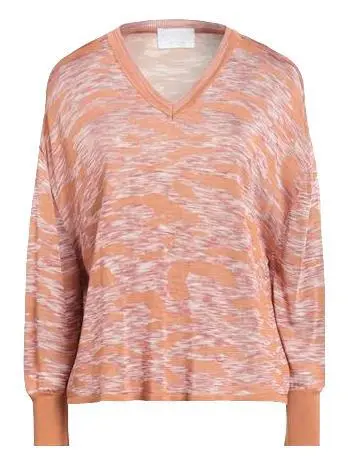 DANIELE FIESOLI Multicolor V-neck Sweater - Rust