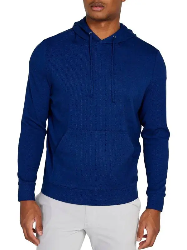 REDVANLY Irving Flannelsport Hoodie - Navy