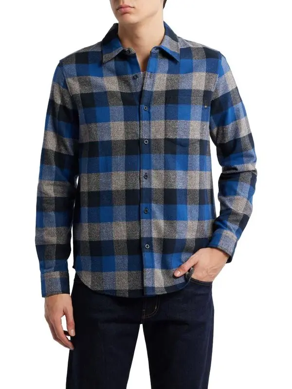 Ag Aiden Plaid Cotton Button-up Shirt - Gingham Blue Multi