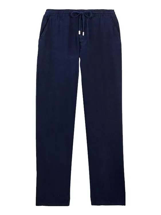 Vilebrequin Solid Linen Trousers - Navy