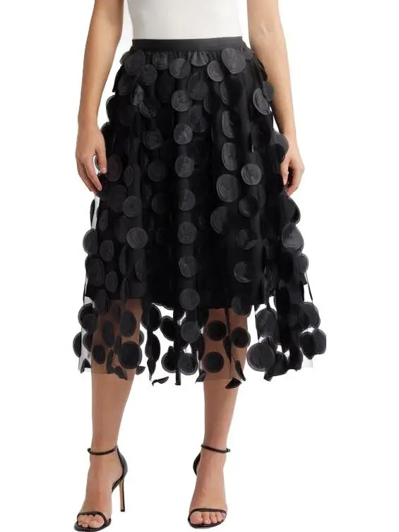 NIKKI LUND Kretsa Circle Appliqué Skirt - Black