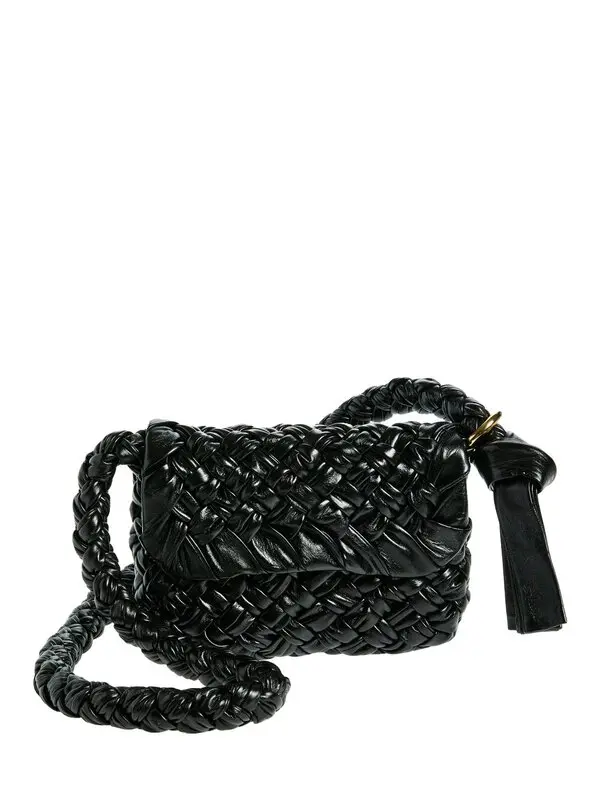 Bottega Veneta Small Kalimero Città Crossbody Bag - 1019 Black-m Brass
