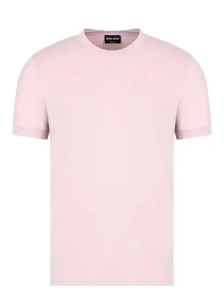 Giorgio Armani Asv Crew-neck T-shirt In Stretch Viscose Jersey - Pink