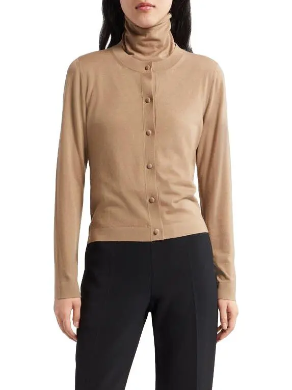 THE ROW Iyona Wool Cardigan - Camel