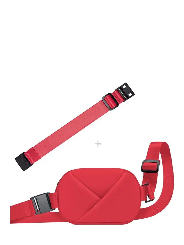 LUX AND NYX Origami Sling Belt Bag With Extender Strap - Cardinal Red