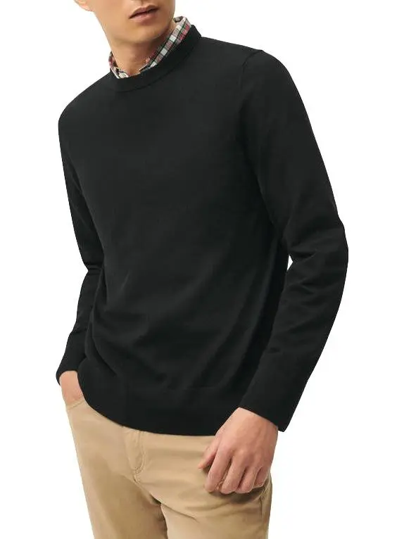 Brooks Brothers Merino Wool Crewneck Sweater - Black