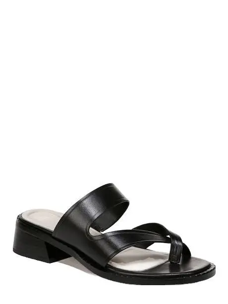 Franco Sarto Saylor Leather Slide Sandal - Black
