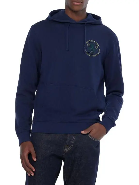 Scotch & Soda Graphic Cotton Hoodie - Navy