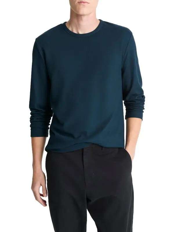 Vince Pima Cotton Piqué Long Sleeve T-shirt - Rapids