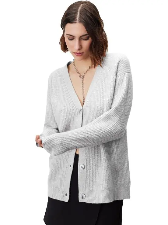 ITALIC Billie Chunky Cashmere Cardigan - Pebble Grey