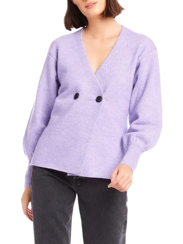 Fifteen Twenty Lucy Double Breasted Cardigan - Lilac
