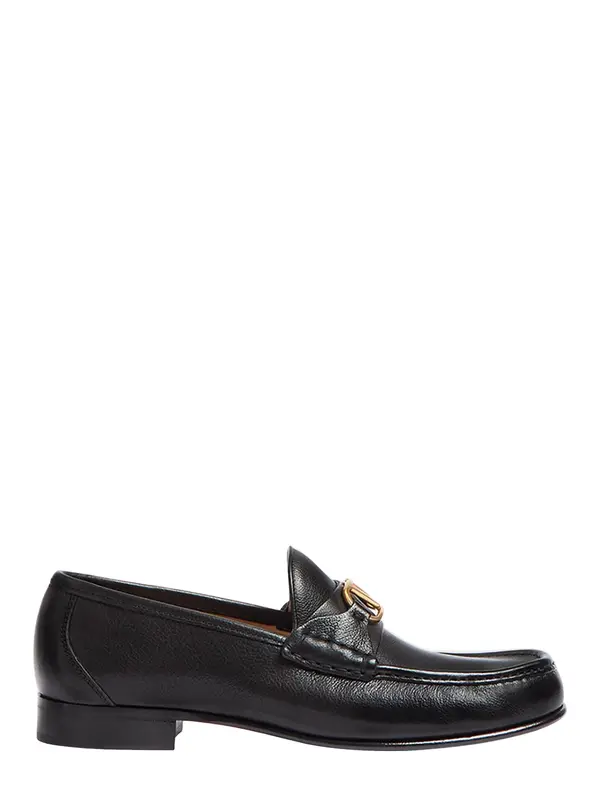 Valentino Garavani Vlogo Leather Penny Loafers - Black