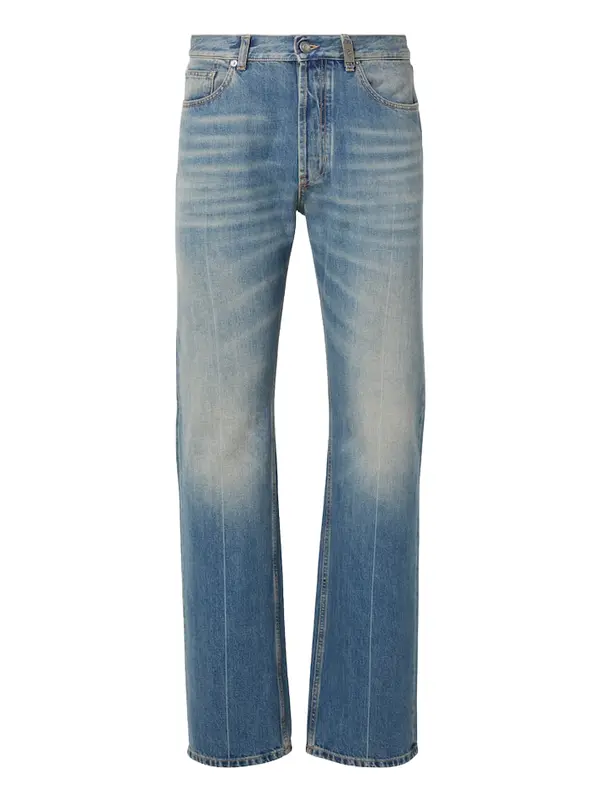 Alexander McQueen Faded Straight Leg Jeans - Blue