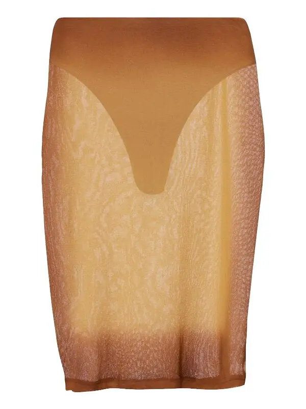 Attico Sheer Tulle Midi Skirt - Yellow