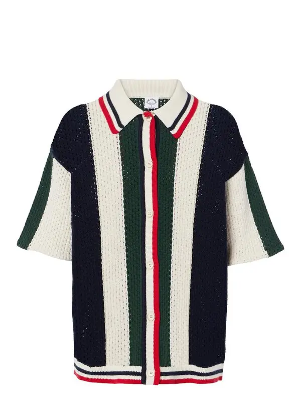 The Upside Reverie Chino Striped Open-knit Cotton Shirt - Multicoloured