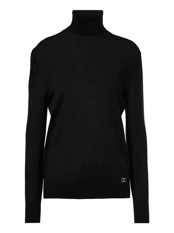 Valentino Garavani Cashmere And Silk Turtleneck Sweater - Black