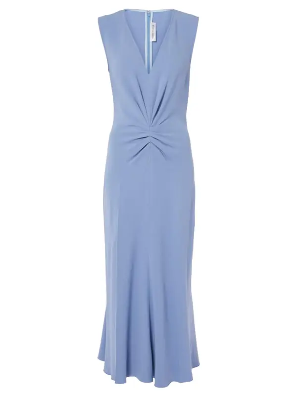 Victoria Beckham Gathered Midi Dress - Blue