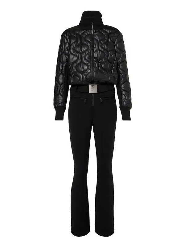 Toni Sailer Conni Special Quilted Faux Leather Ski Suit - Black