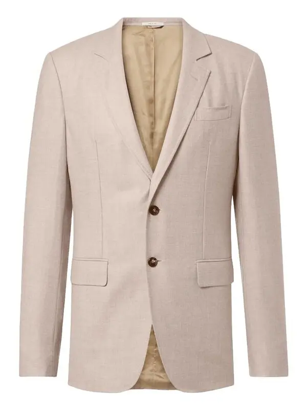 Gabriela Hearst Irving Wool And Cashmere Flannel Suit Jacket - Beige