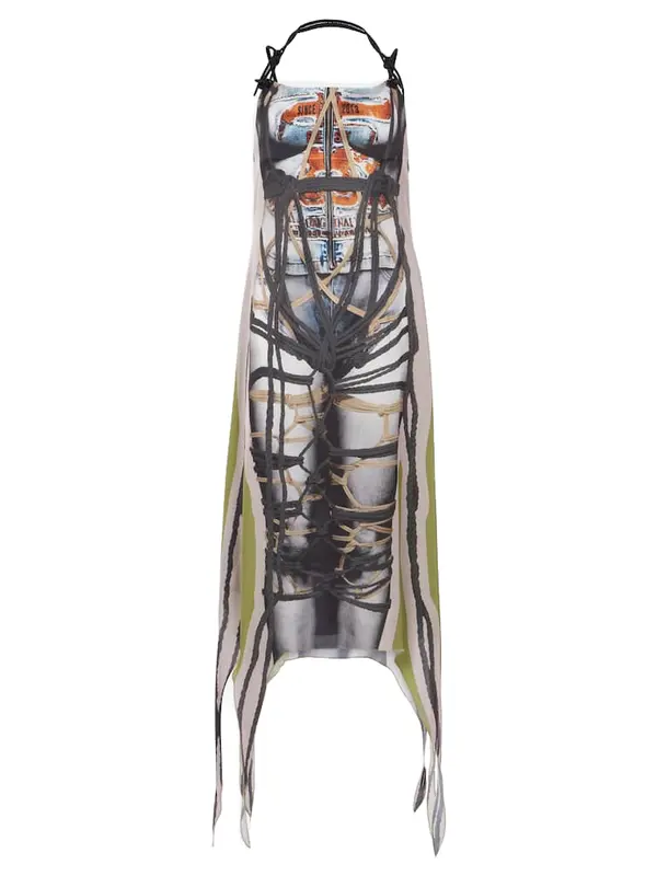 Y/project Bondage Printed Midi Dress - Multicoloured