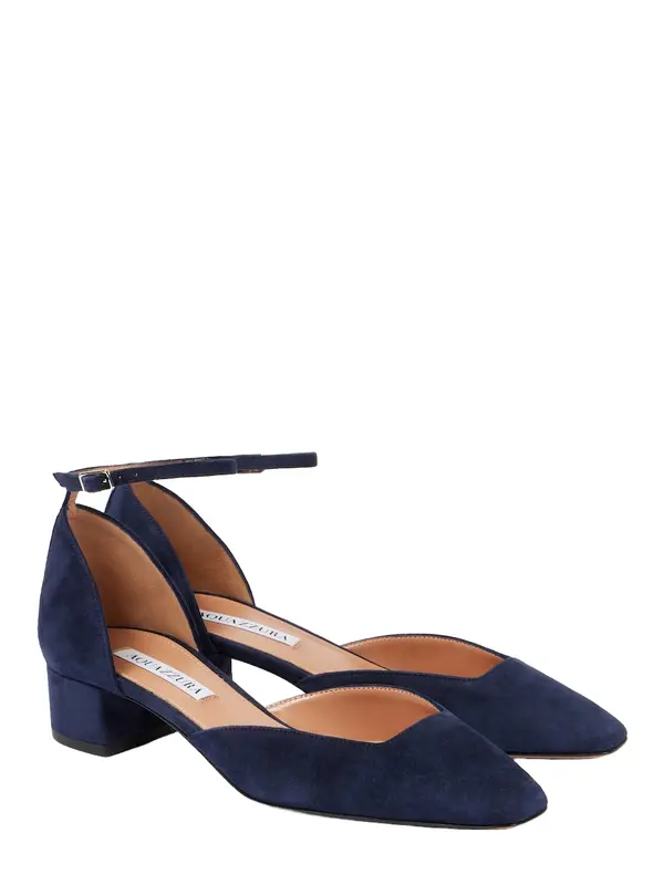 AQUAZZURA Asha 35 Suede Pumps - Blue