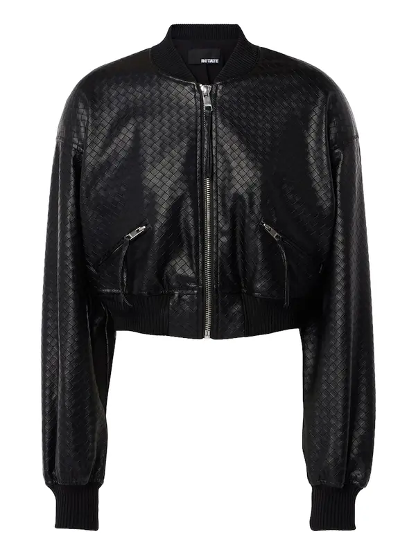 Remain Birger Christensen Braided Cropped Bomber Jacket - Black