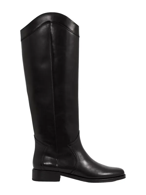 Paige Raina Leather Knee-high Riding Boots - Black