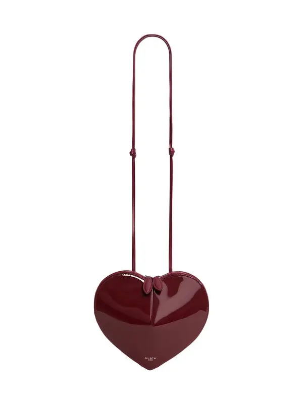 Alaïa Le Coeur Patent Leather Crossbody Bag - Burgundy